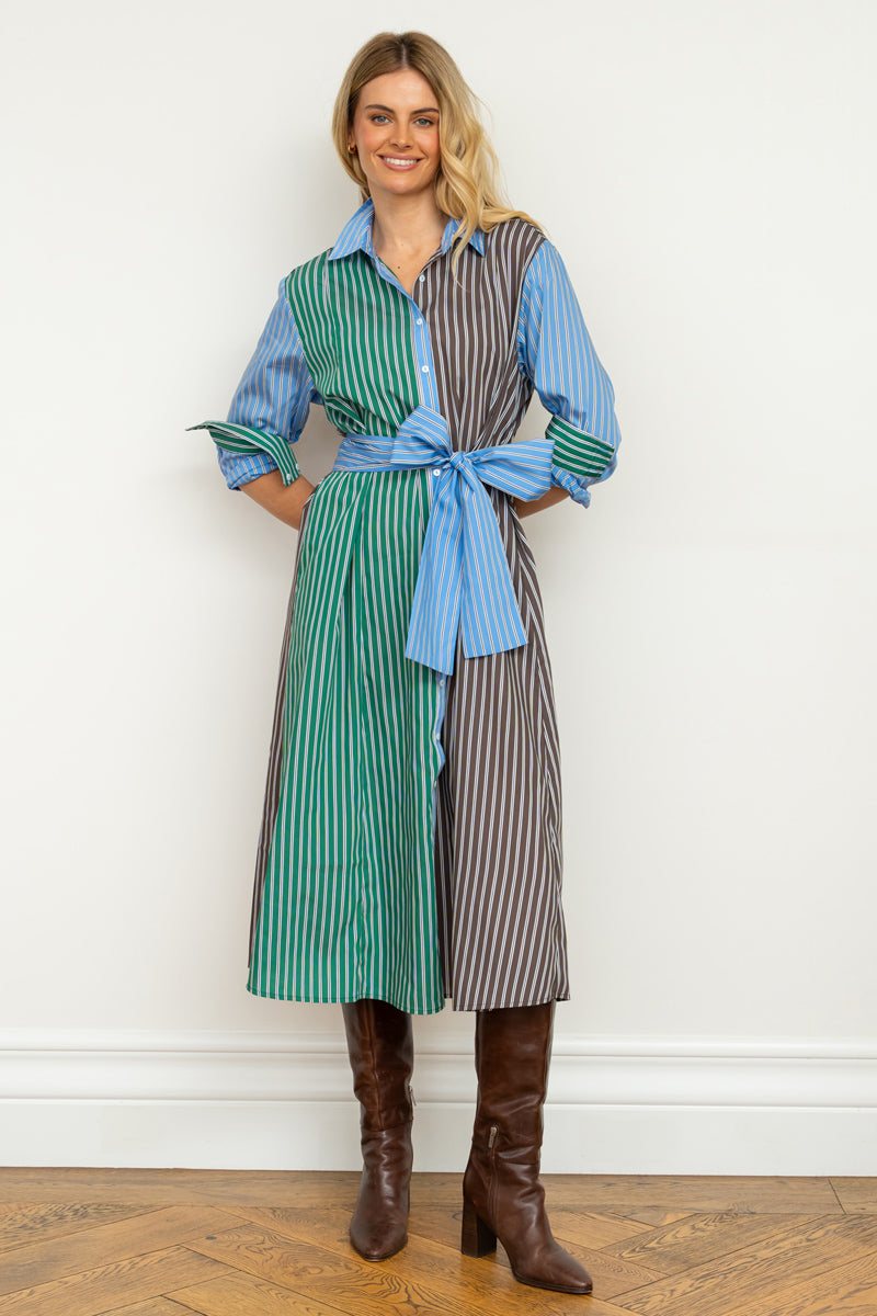 The Luna Shirt Dress - Chocolate Combo – Shirty Group
